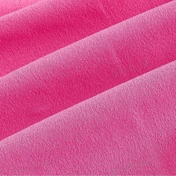 SHEIN | Dresses | Shein Icon Barbie Hot Pink Solid Halter Neck Backless ...